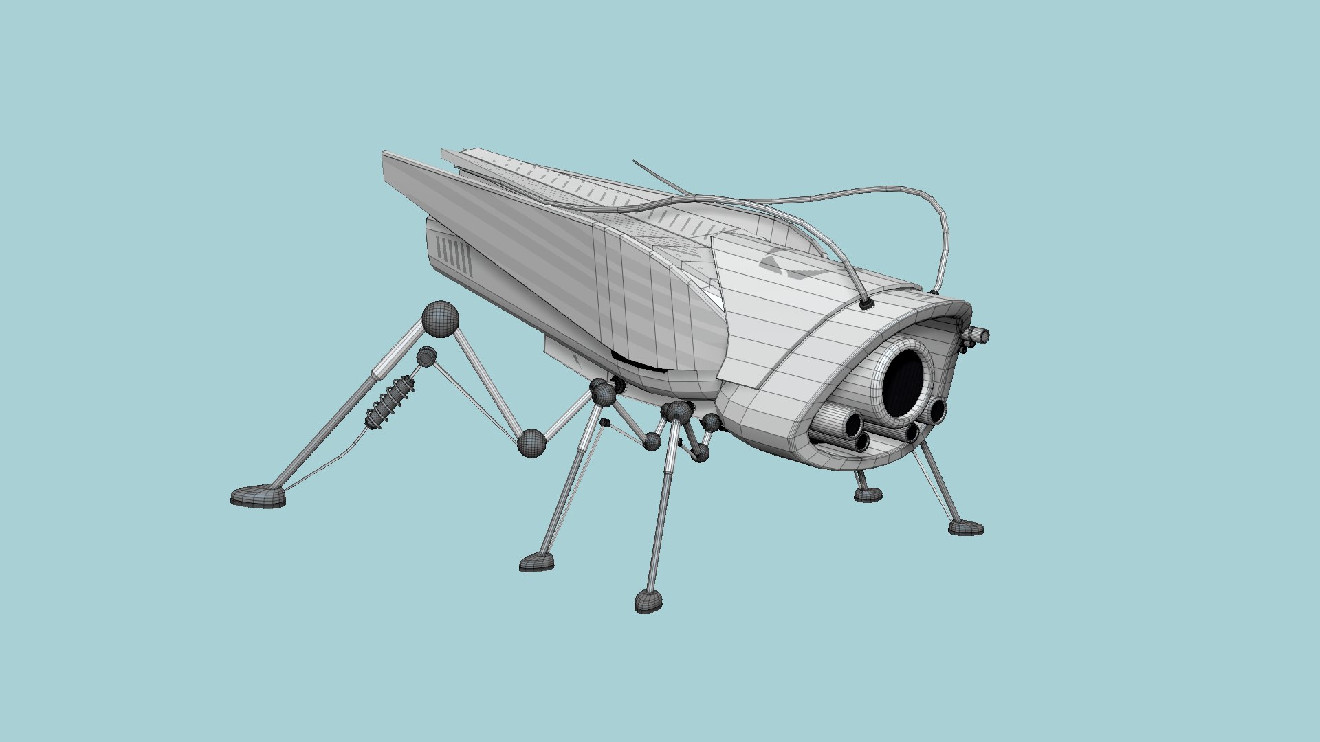 3D Insect Robot F05 Aluminum - SciFi Character Design - TurboSquid 1878542