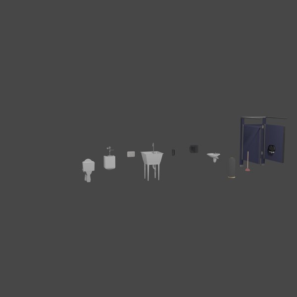 3D bathroom props urinal toilet - TurboSquid 1537486