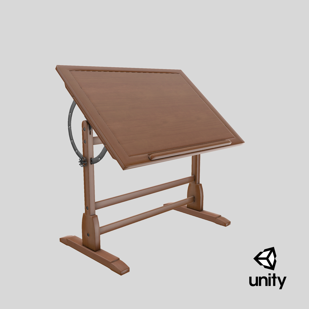 Vintage wood drafting table 3D model - TurboSquid 1625225