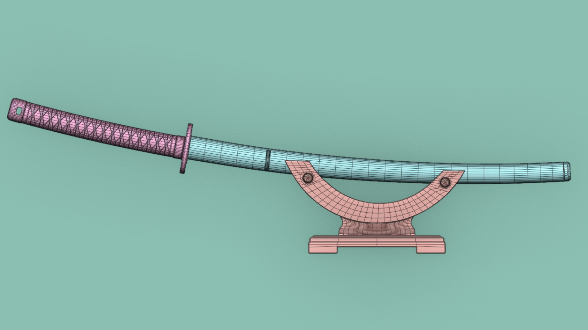 Brown Katana A Saya A Sageo And Stand 3D Model - TurboSquid 2342284