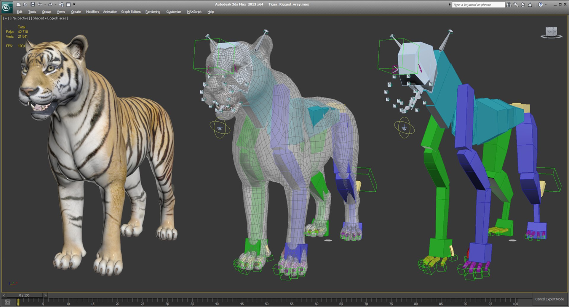 Tiger Rigged 3D Model - TurboSquid 1275414