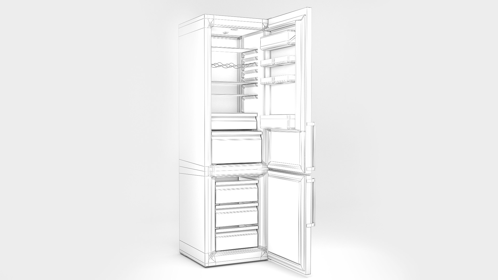 3D Low Poly Combi Fridge Low-poly 3D Model - TurboSquid 1905617