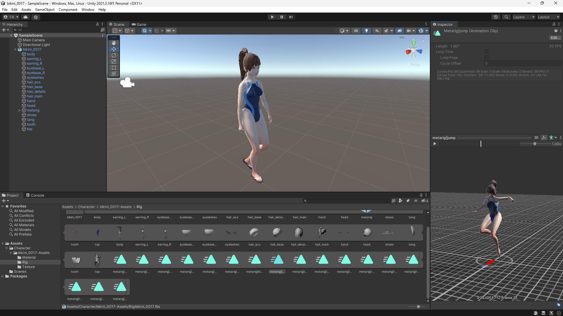 3D Bikini 0017 - UE5 - Unity - Blender - Animated - Realistic Female Character Model ...