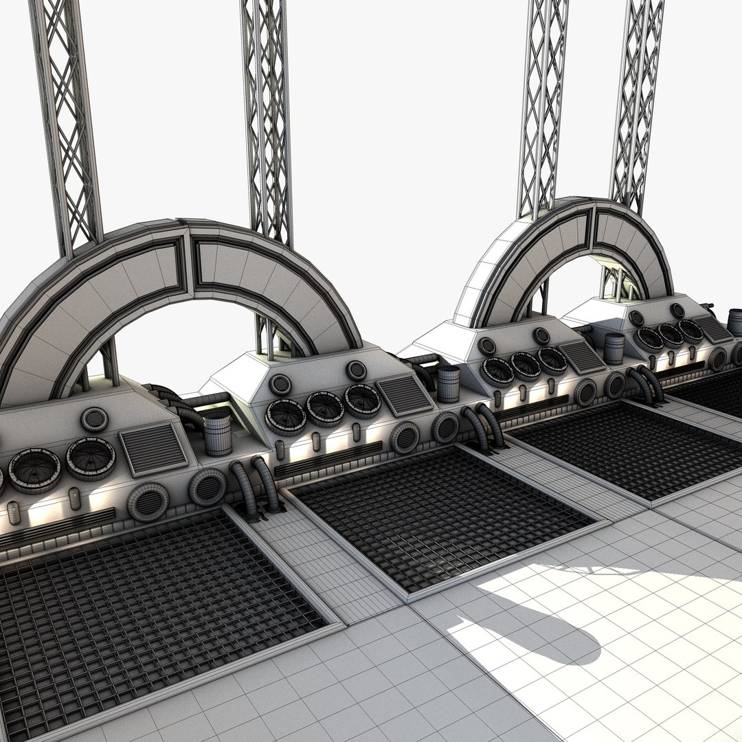 Futuristic Bridge Environment Scene 3d Model