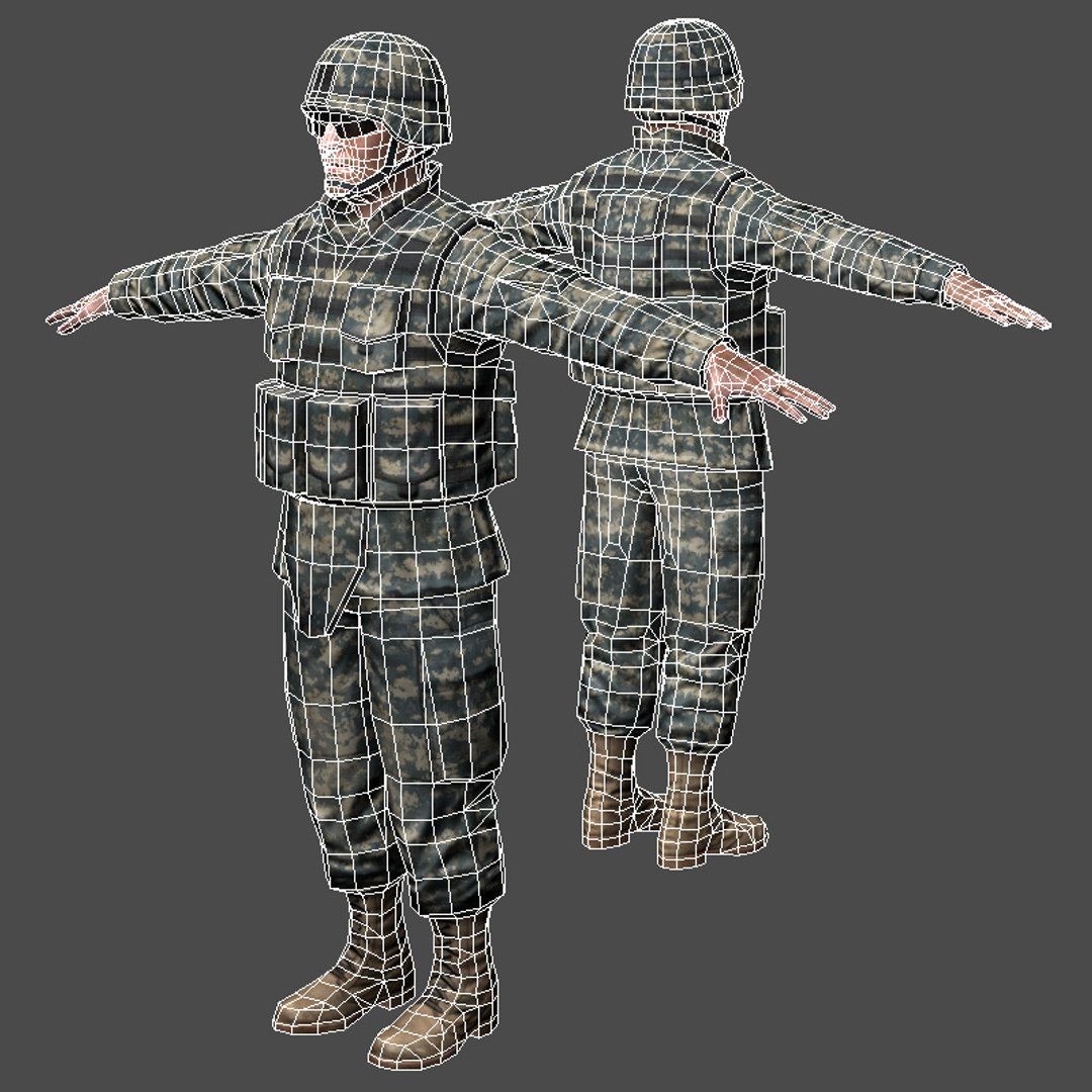 soldier m4 modern 3d max
