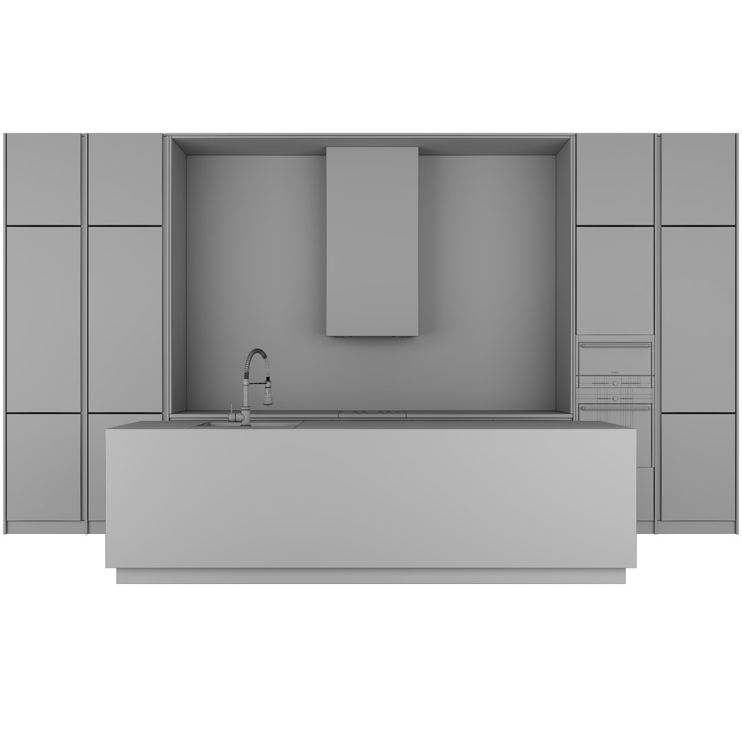 Modern Kitchen With Island 3D - TurboSquid 2126719