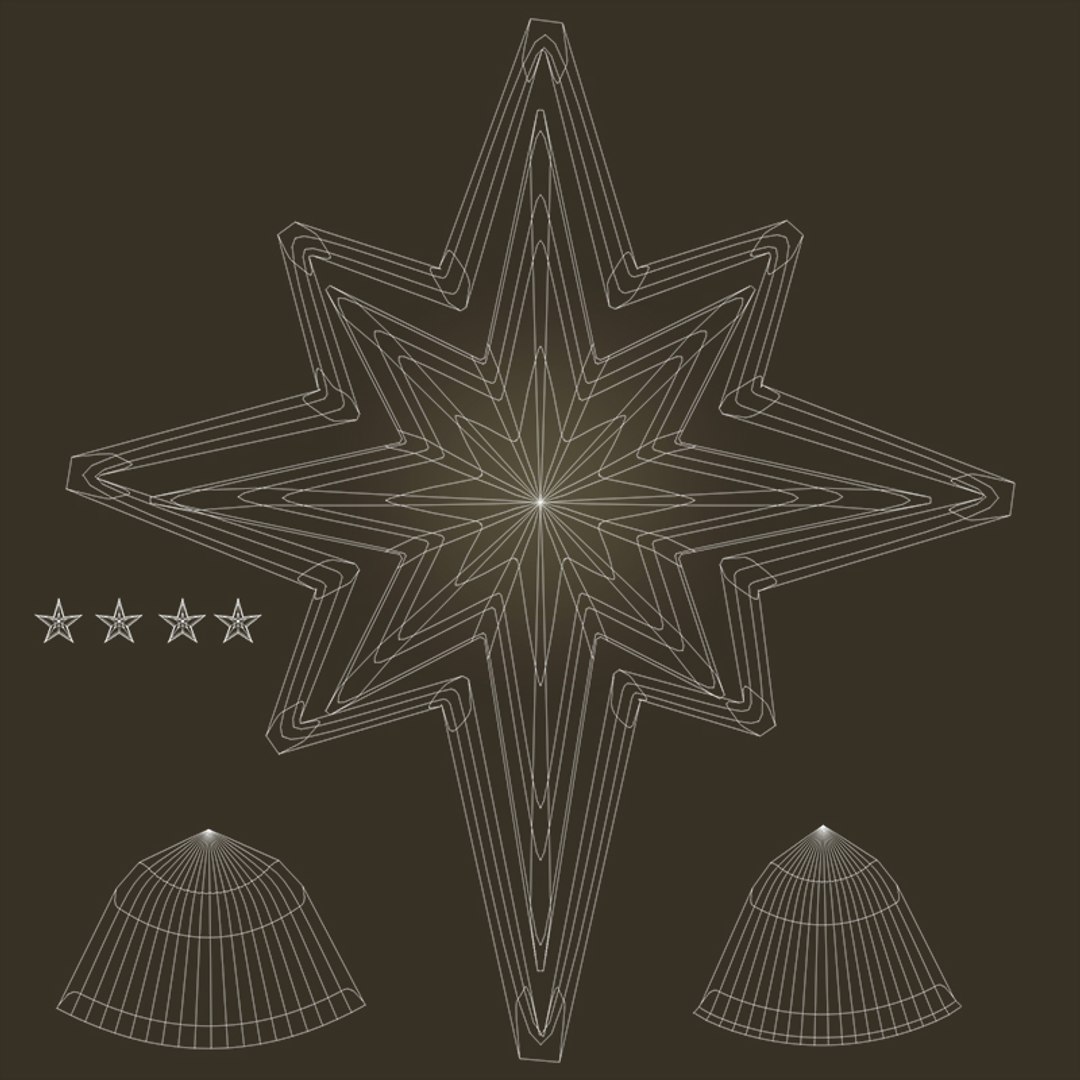 Christmas Star Ornament Topper - Ready To Render 3D Model - TurboSquid ...