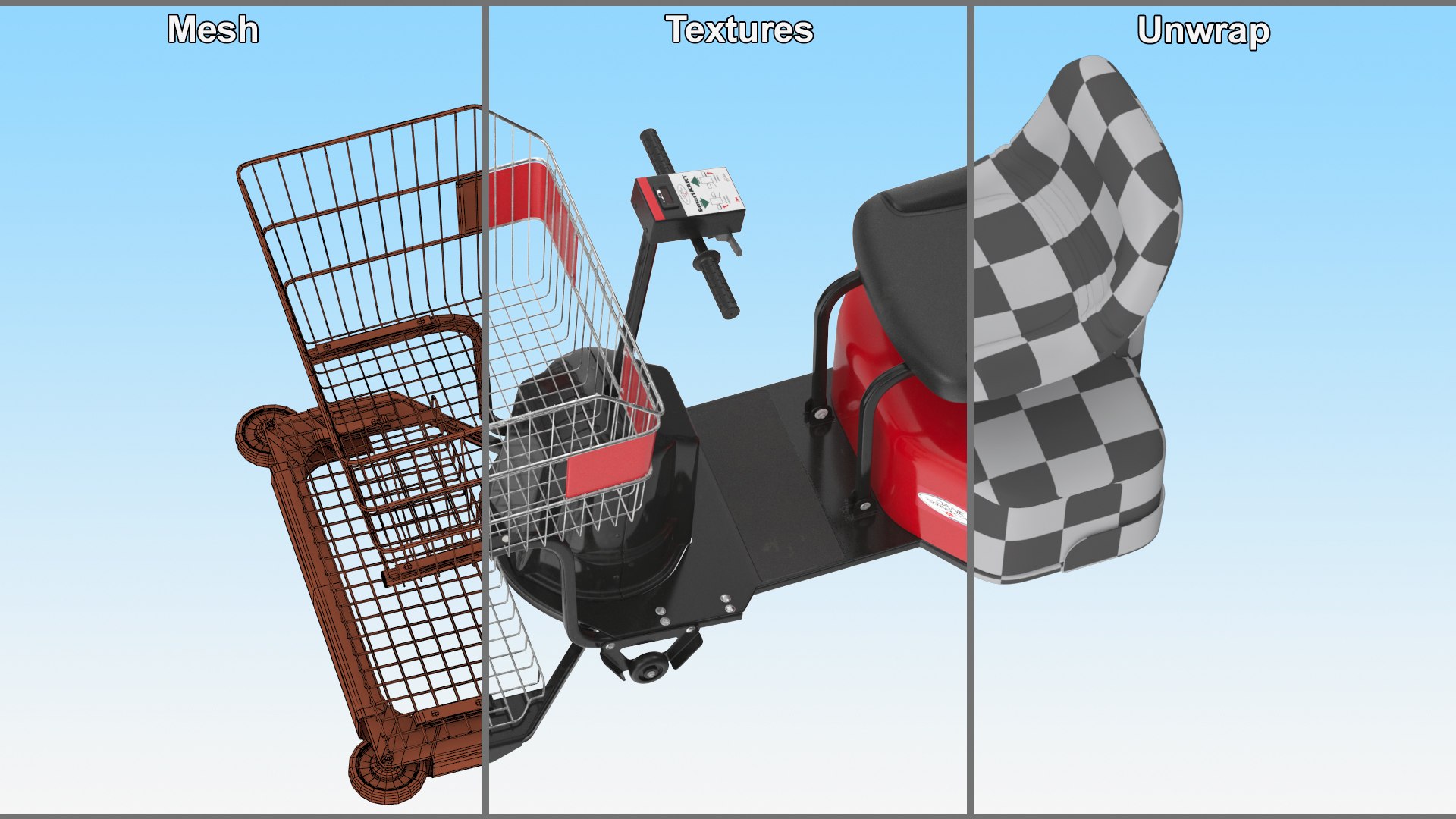3D Motorized Shopping Cart SmartKART New Red - TurboSquid 2054452