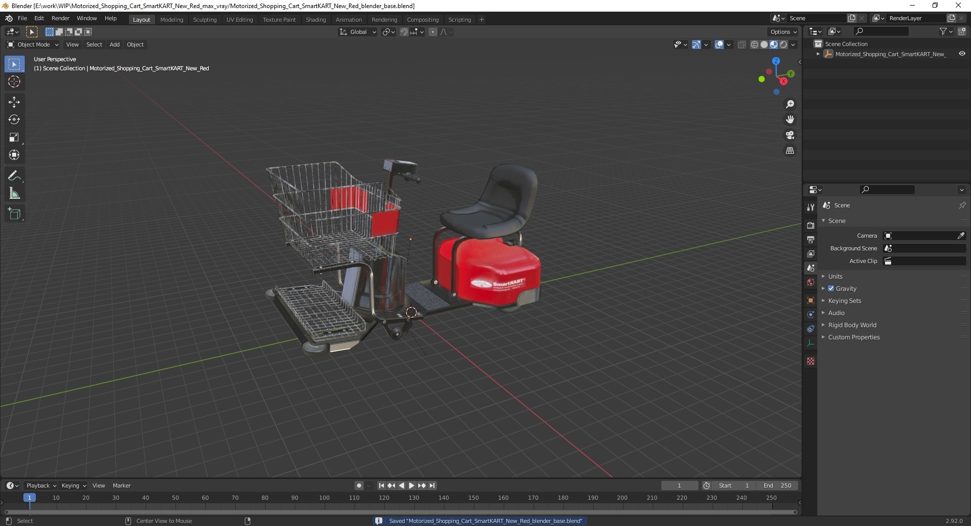 3D Motorized Shopping Cart SmartKART New Red - TurboSquid 2054452
