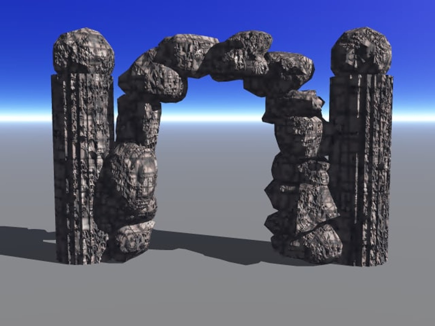 3d stone gate model