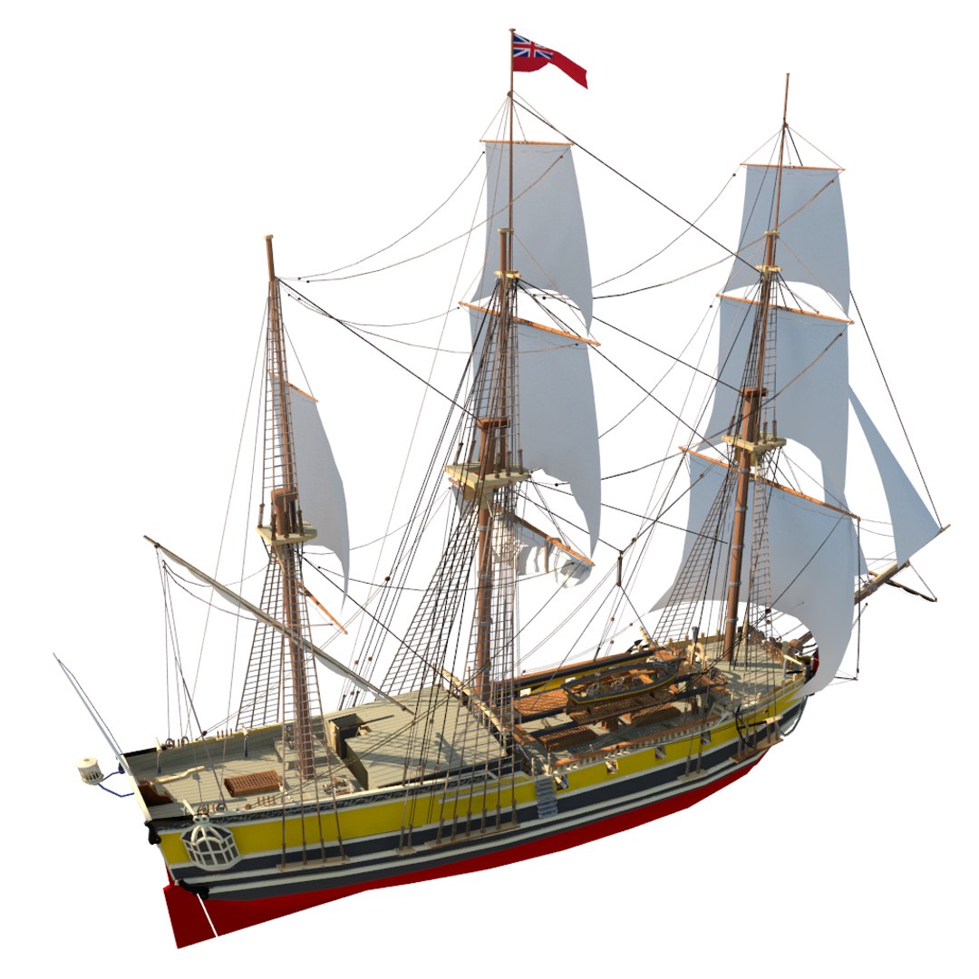 3D Frigate Napoleonic - TurboSquid 1216720