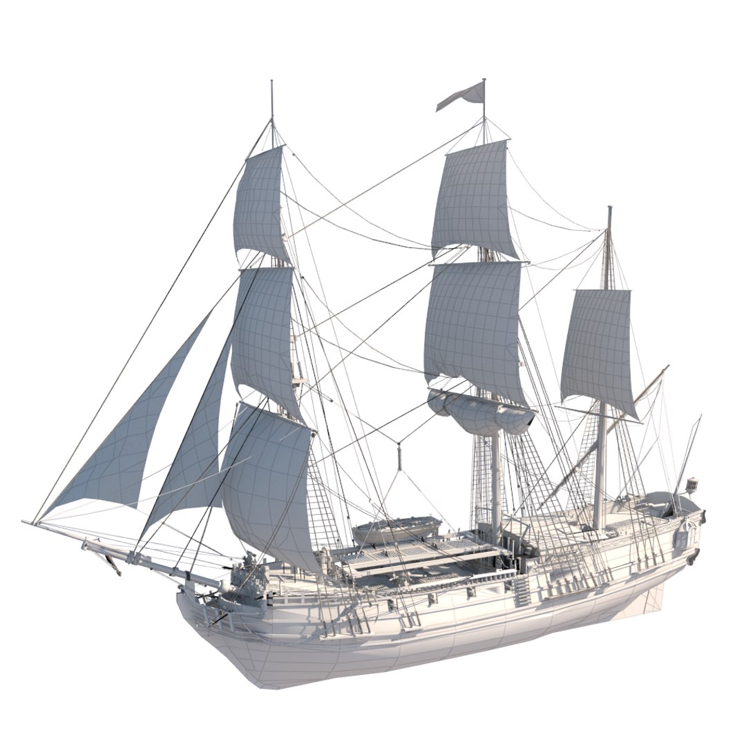 3D Frigate Napoleonic - TurboSquid 1216720