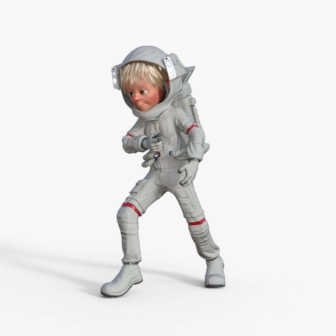 3D Cartoon Astronaut Rigged Model - TurboSquid 2203098
