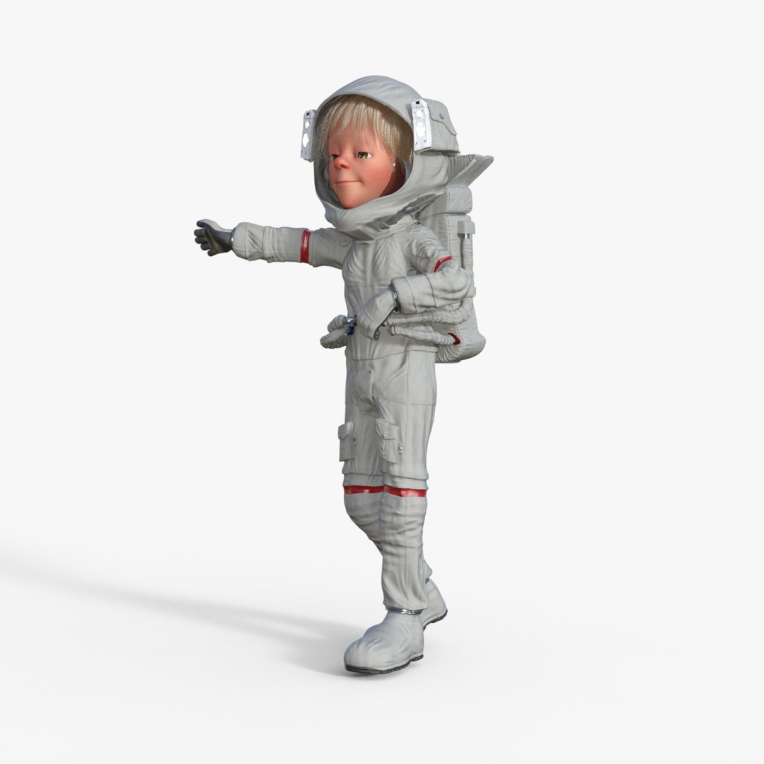 3D Cartoon Astronaut Rigged Model - TurboSquid 2203098