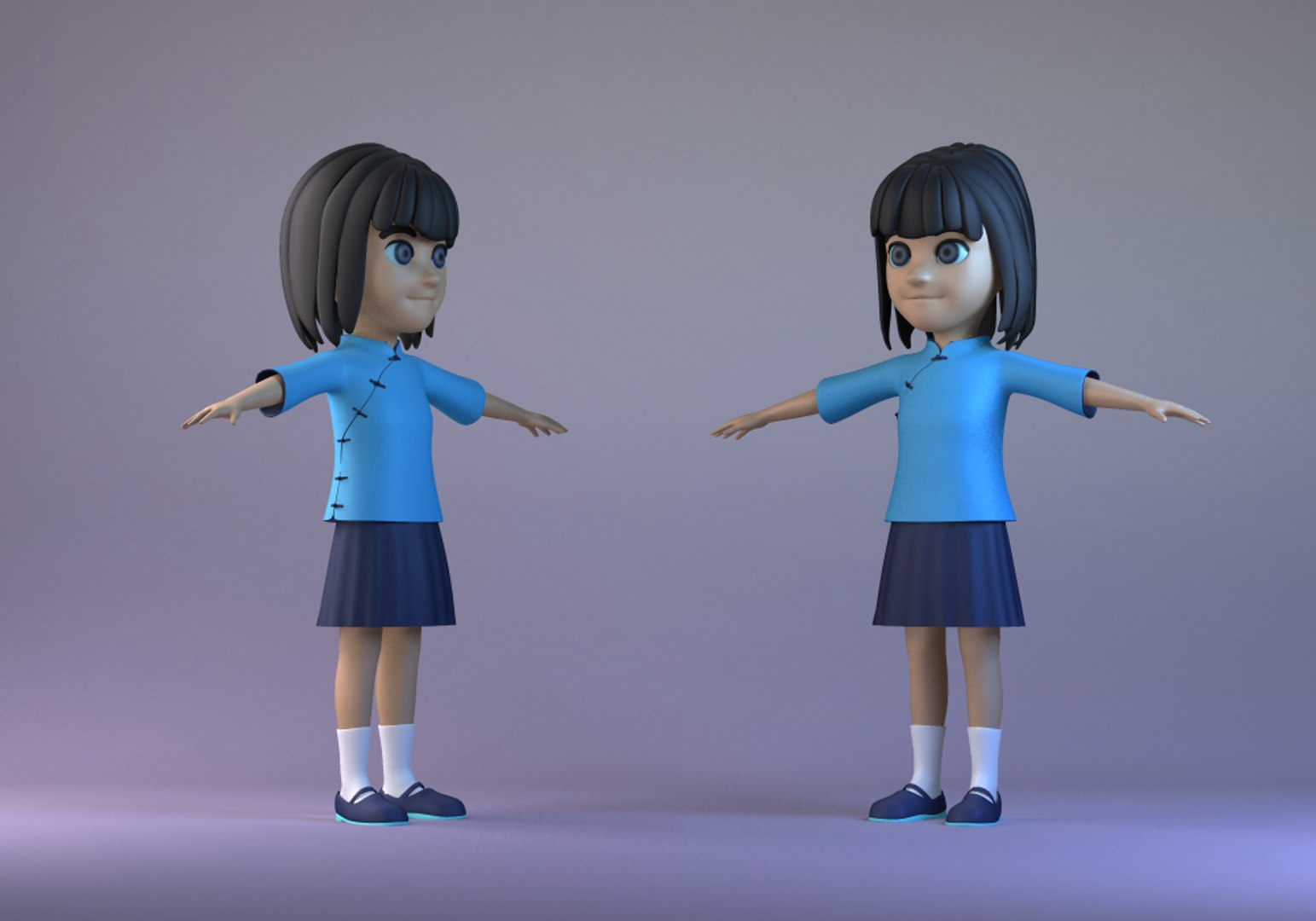 Student Girl Cartoon Character Model - TurboSquid 1629714