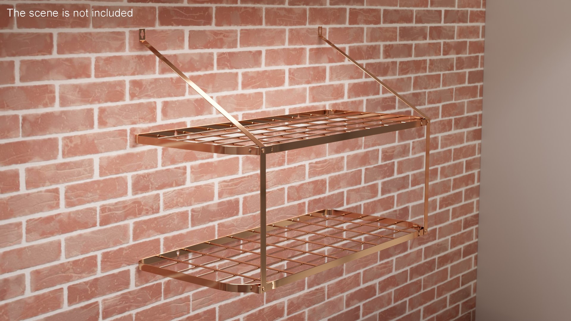 Wall Mounted Kitchen Pot Rack Organizer Copper 3D Model - TurboSquid ...