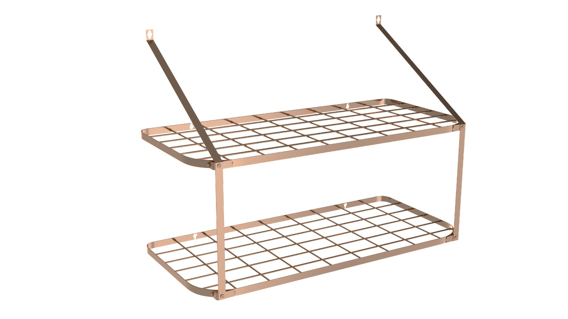 Wall Mounted Kitchen Pot Rack Organizer Copper 3D Model - TurboSquid ...