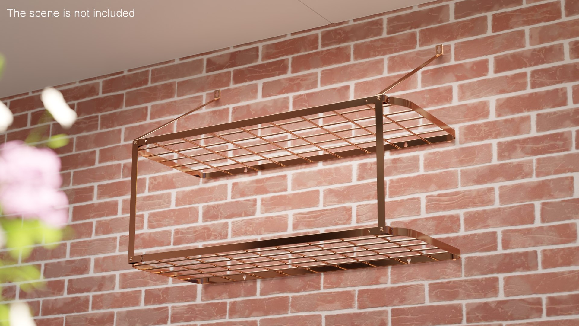 Wall Mounted Kitchen Pot Rack Organizer Copper 3D Model - TurboSquid ...