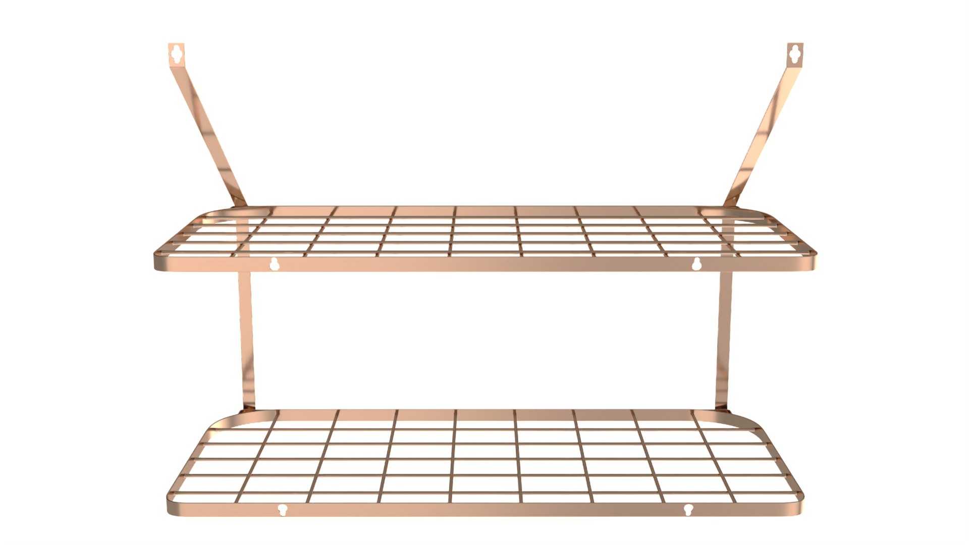 Wall Mounted Kitchen Pot Rack Organizer Copper 3D Model - TurboSquid ...