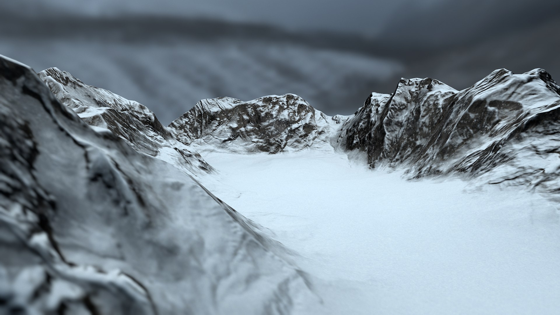 3D Snowy Mountain Terrain Model - TurboSquid 1417523