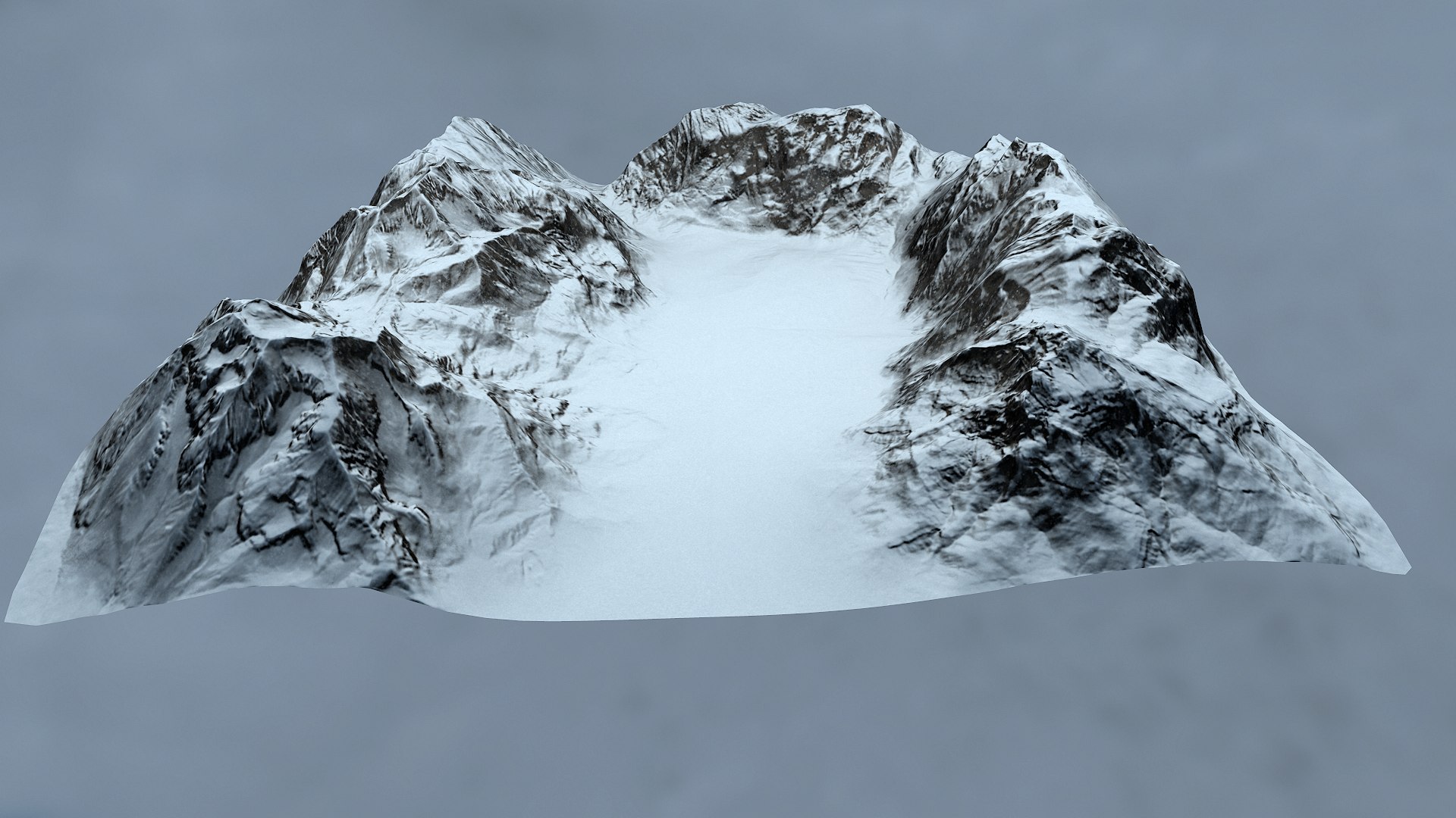 3D Snowy Mountain Terrain Model - TurboSquid 1417523