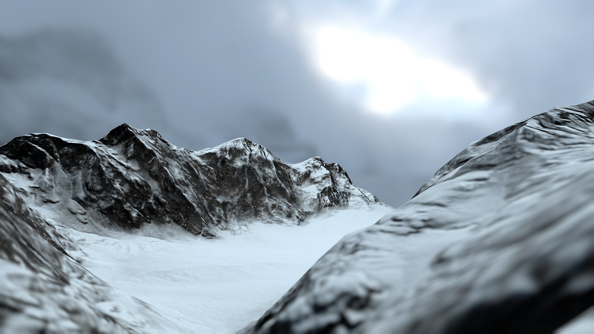3D snowy mountain terrain model - TurboSquid 1417523