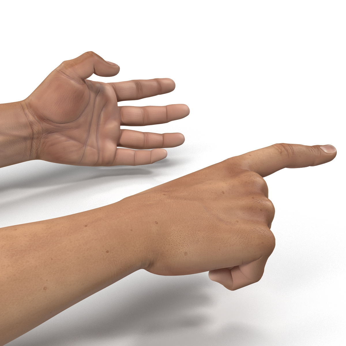3d man hands rigged model