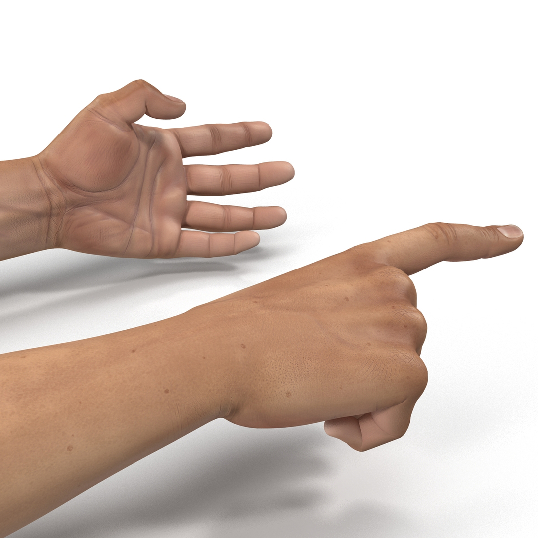 3d man hands rigged model