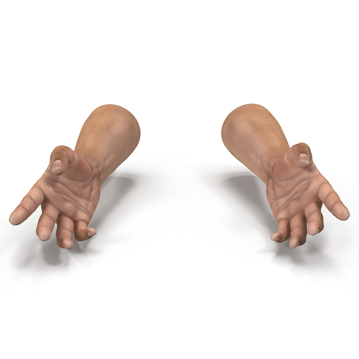 3d man hands rigged model