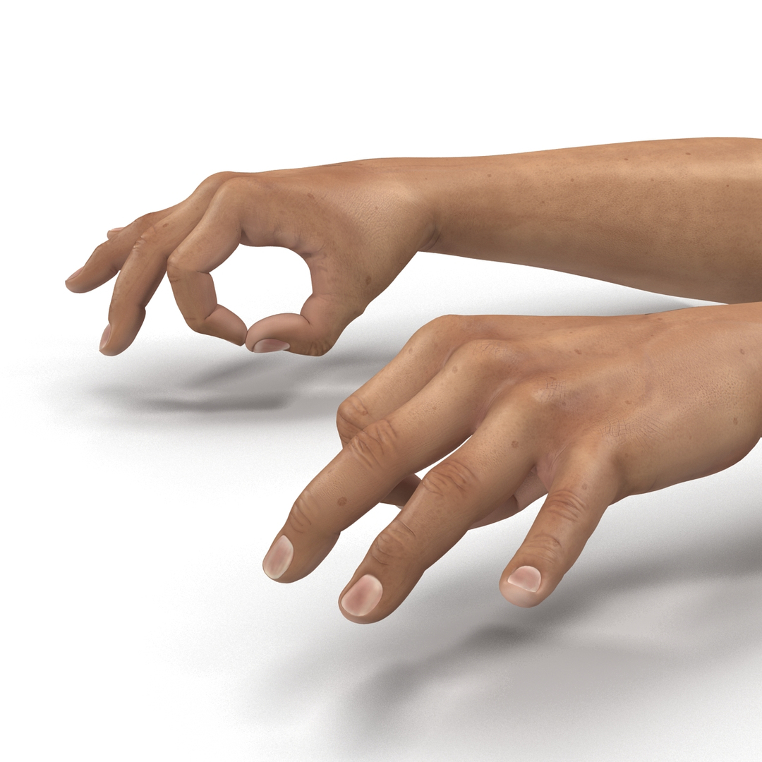 3d man hands rigged model