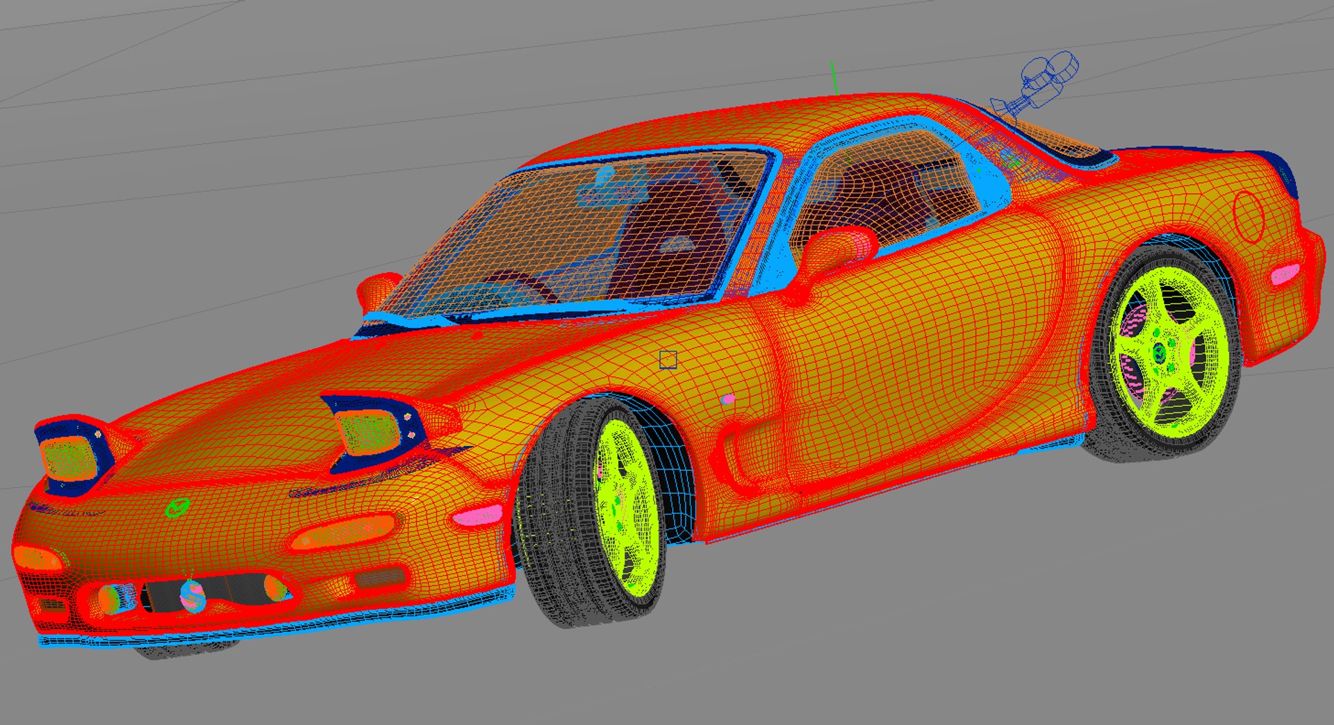 mazda rx-7 1997 interior 3d model