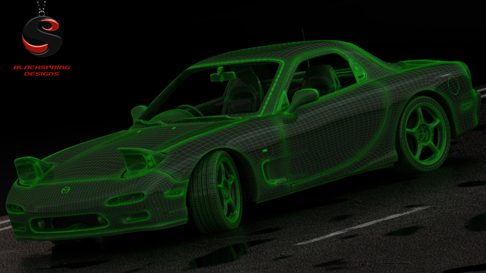 mazda rx-7 1997 interior 3d model