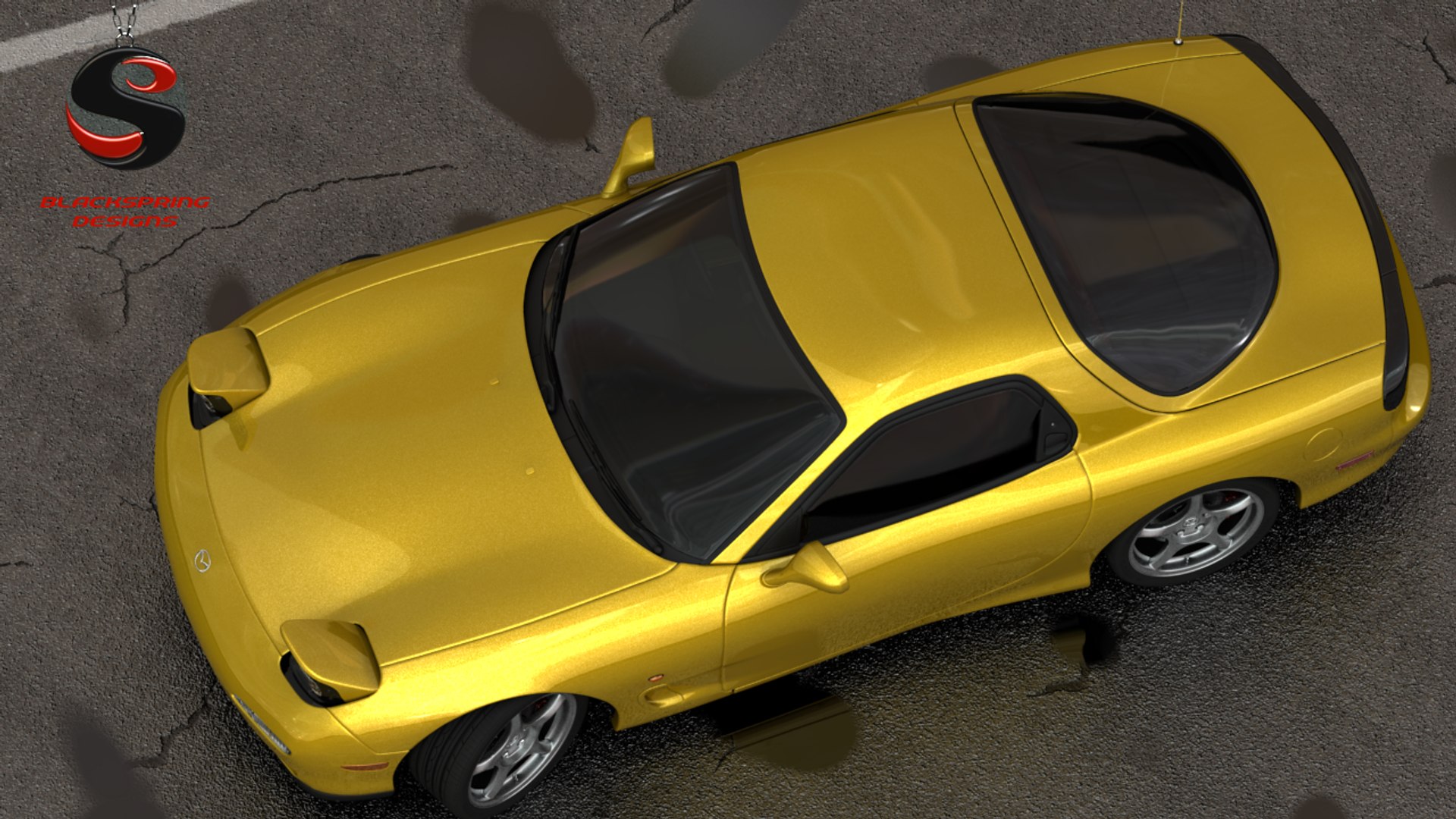 mazda rx-7 1997 interior 3d model