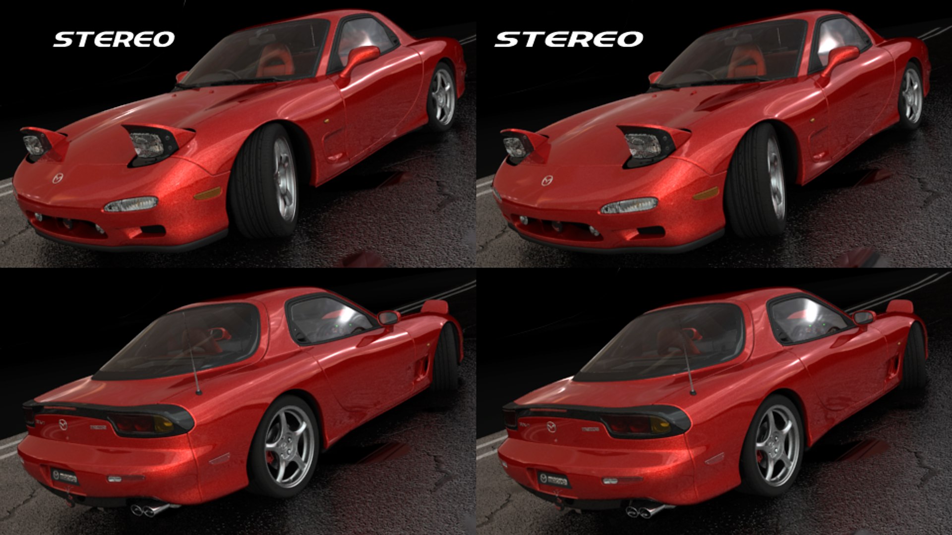 mazda rx-7 1997 interior 3d model