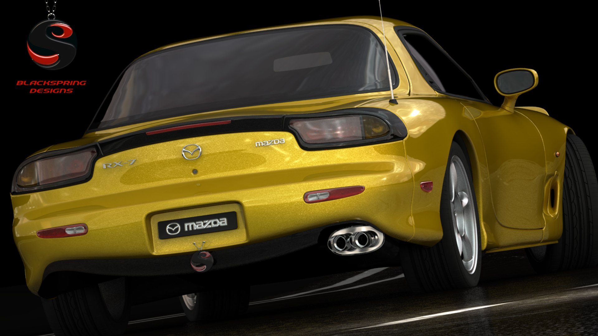 mazda rx-7 1997 interior 3d model
