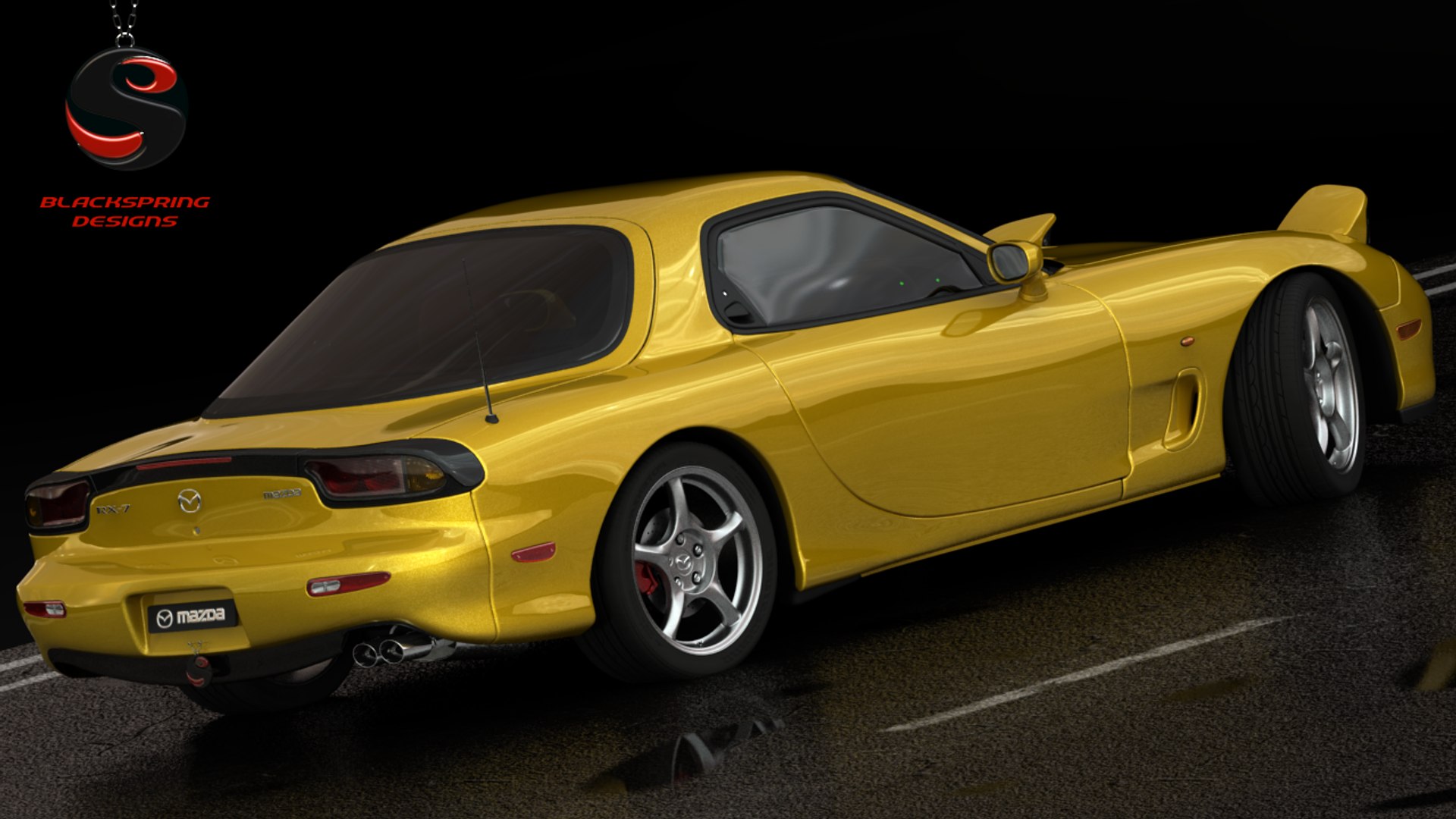mazda rx-7 1997 interior 3d model