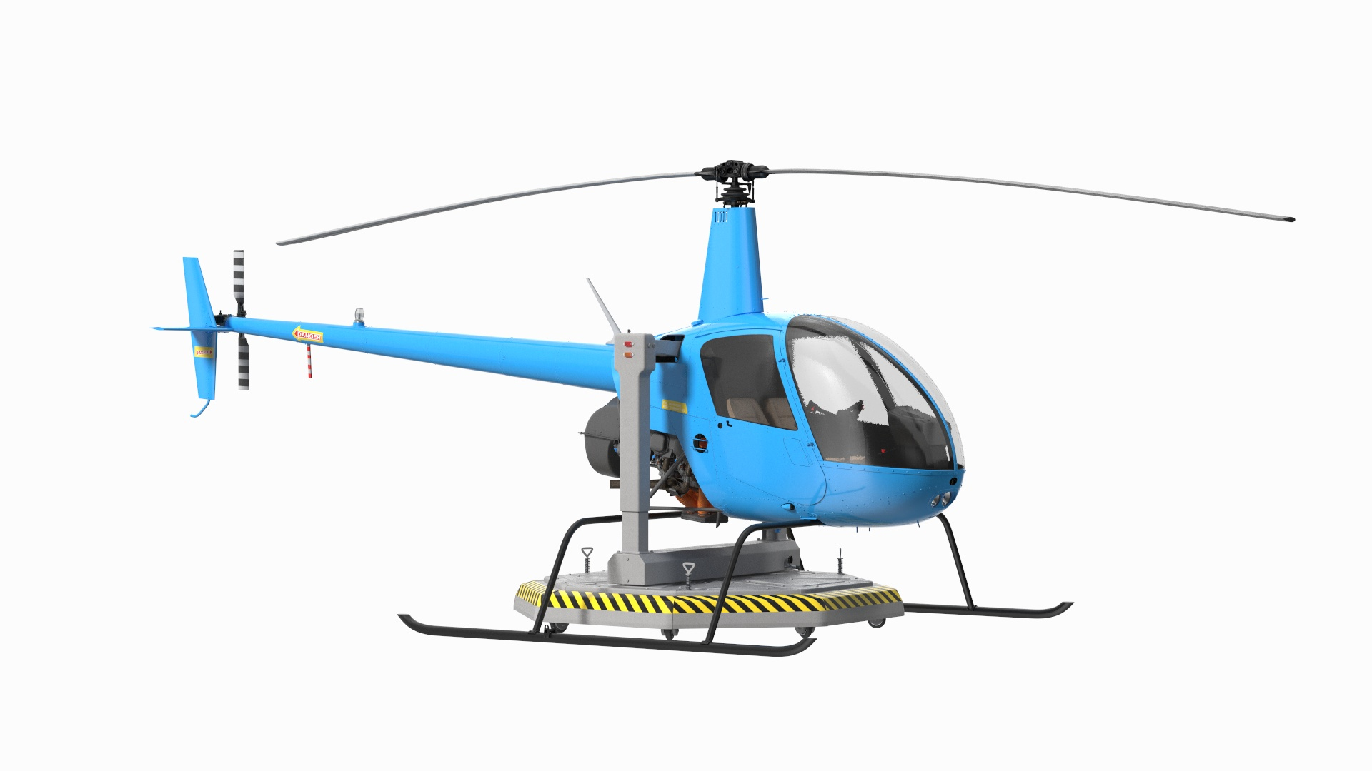 3D Model Small Helicopter Training Machine Blue Rigged - TurboSquid 2121434
