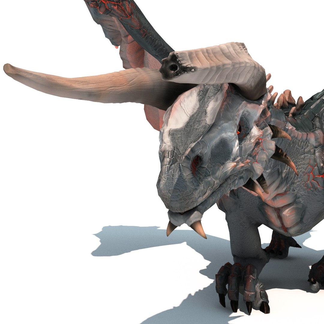 Realistic Volcano Dragon Pose 3d Model