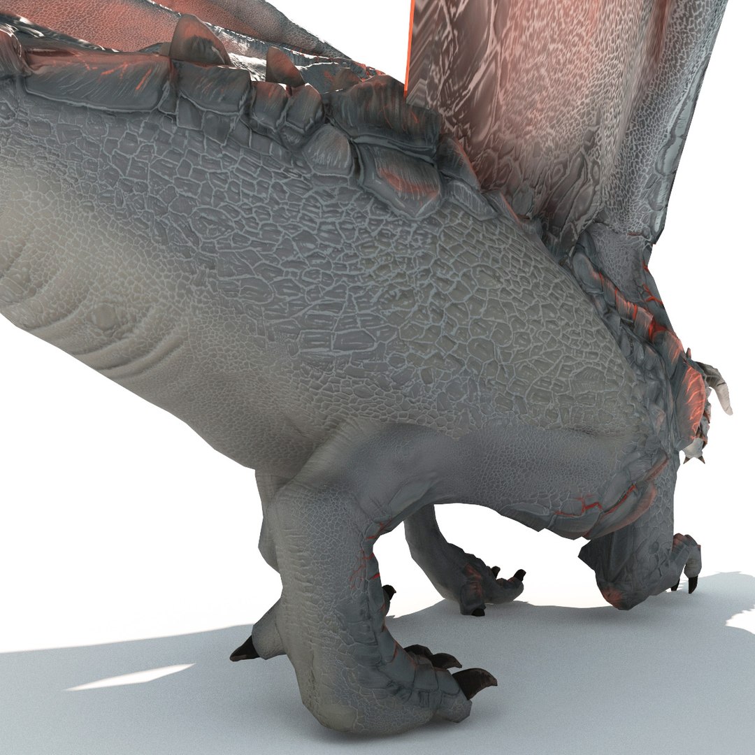 realistic volcano dragon pose 3d model