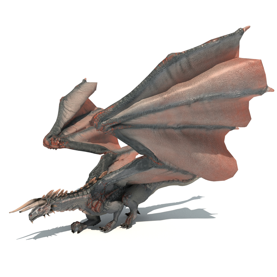 Realistic Volcano Dragon Pose 3d Model