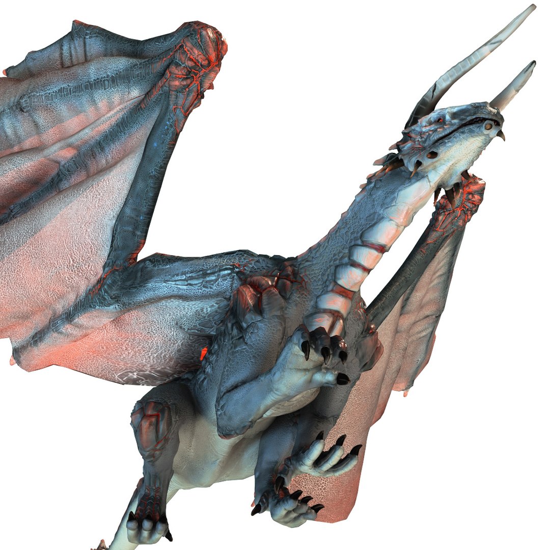 realistic volcano dragon pose 3d model