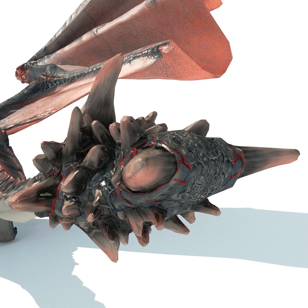 realistic volcano dragon pose 3d model