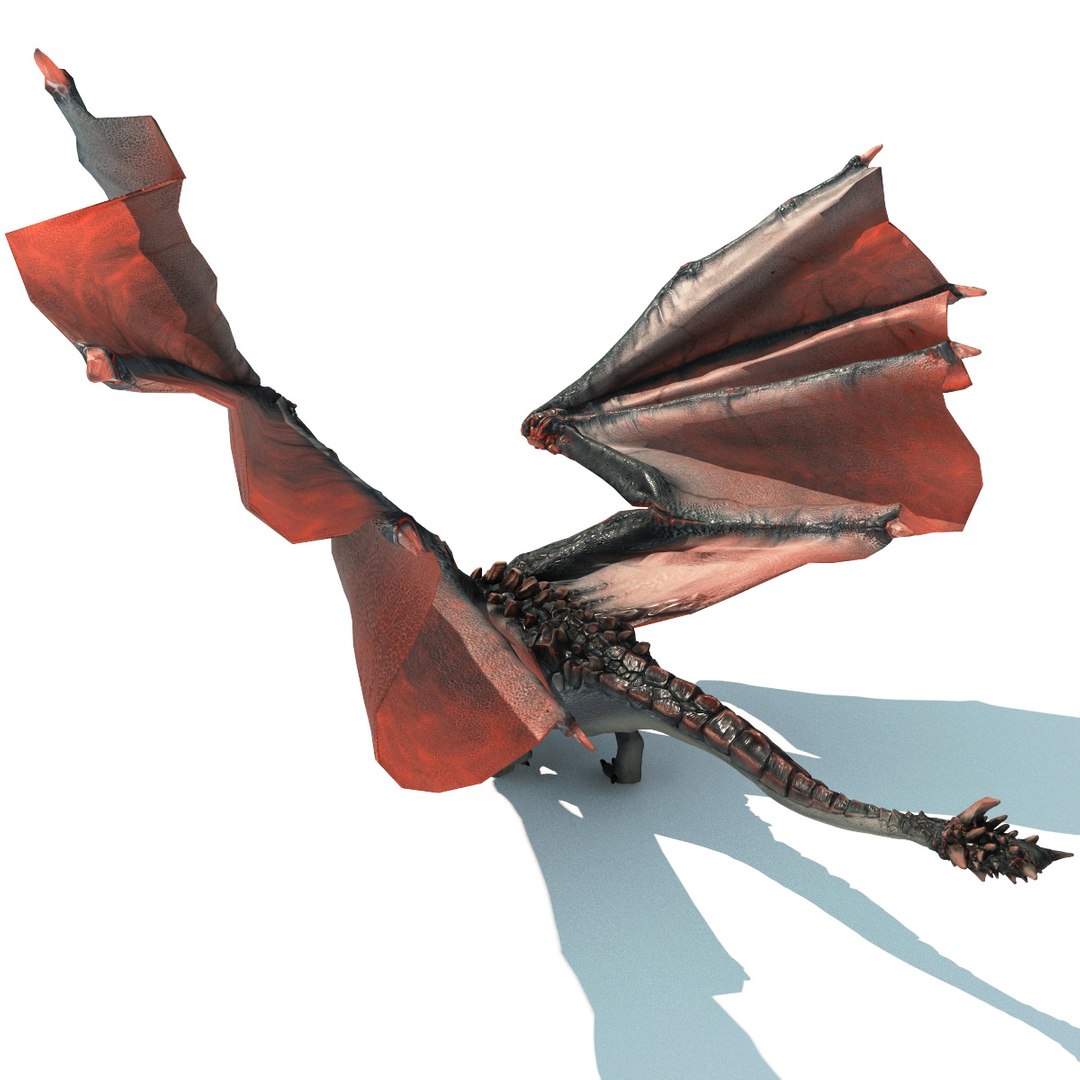 Realistic Volcano Dragon Pose 3d Model