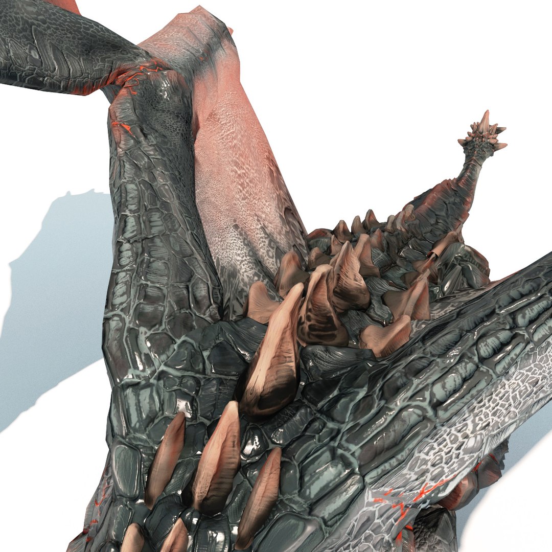 Realistic Volcano Dragon Pose 3d Model