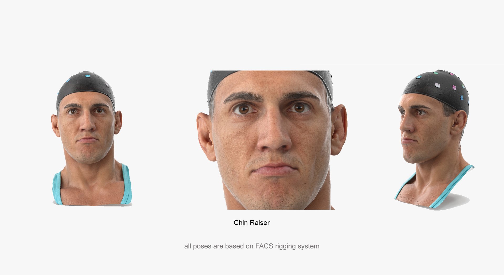 3D Model Mike Real Head Detailed Expressions 02 Set 11 Clean Scans ...