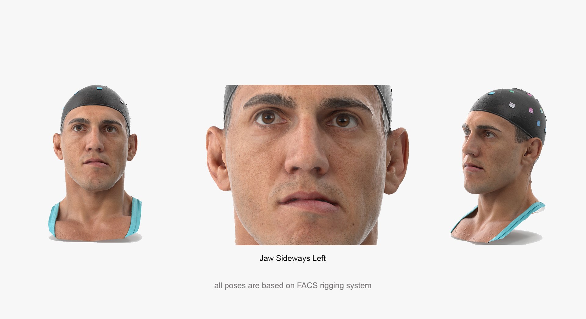 3D Model Mike Real Head Detailed Expressions 02 Set 11 Clean Scans ...