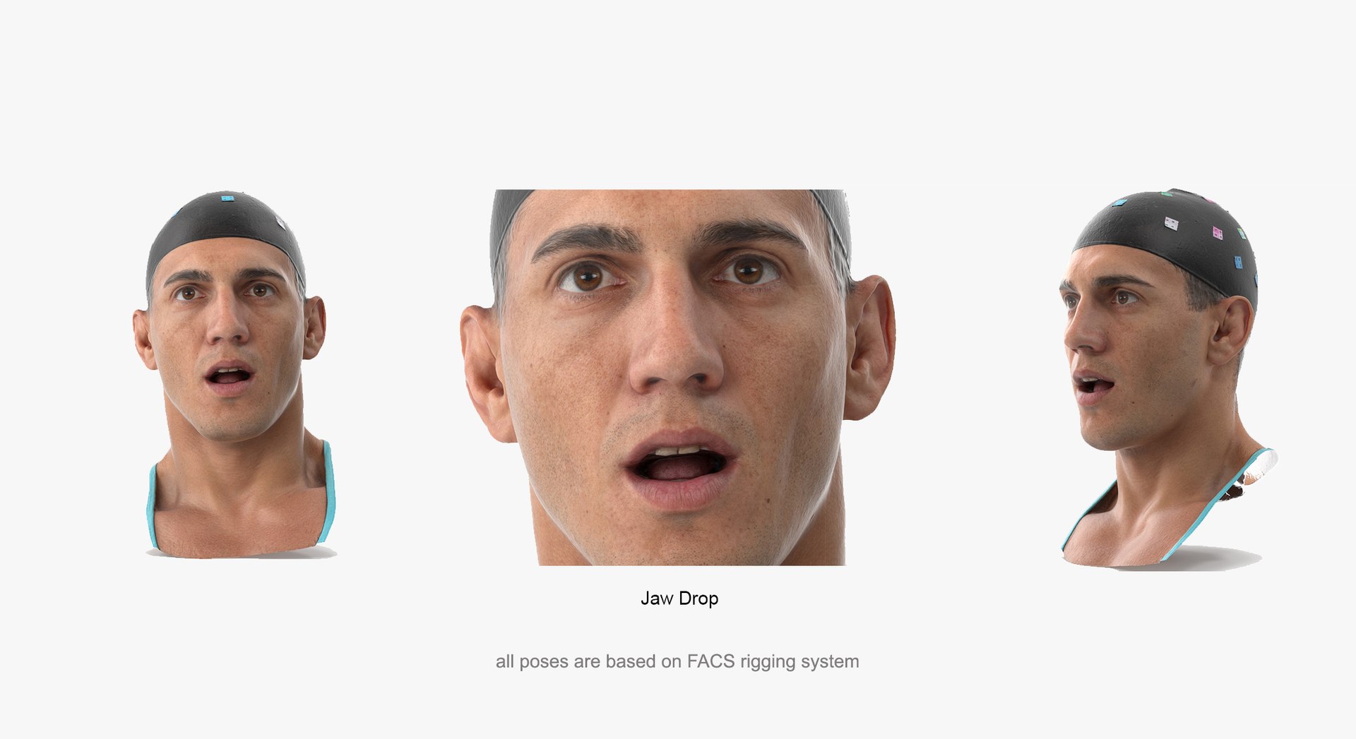 3D Model Mike Real Head Detailed Expressions 02 Set 11 Clean Scans ...