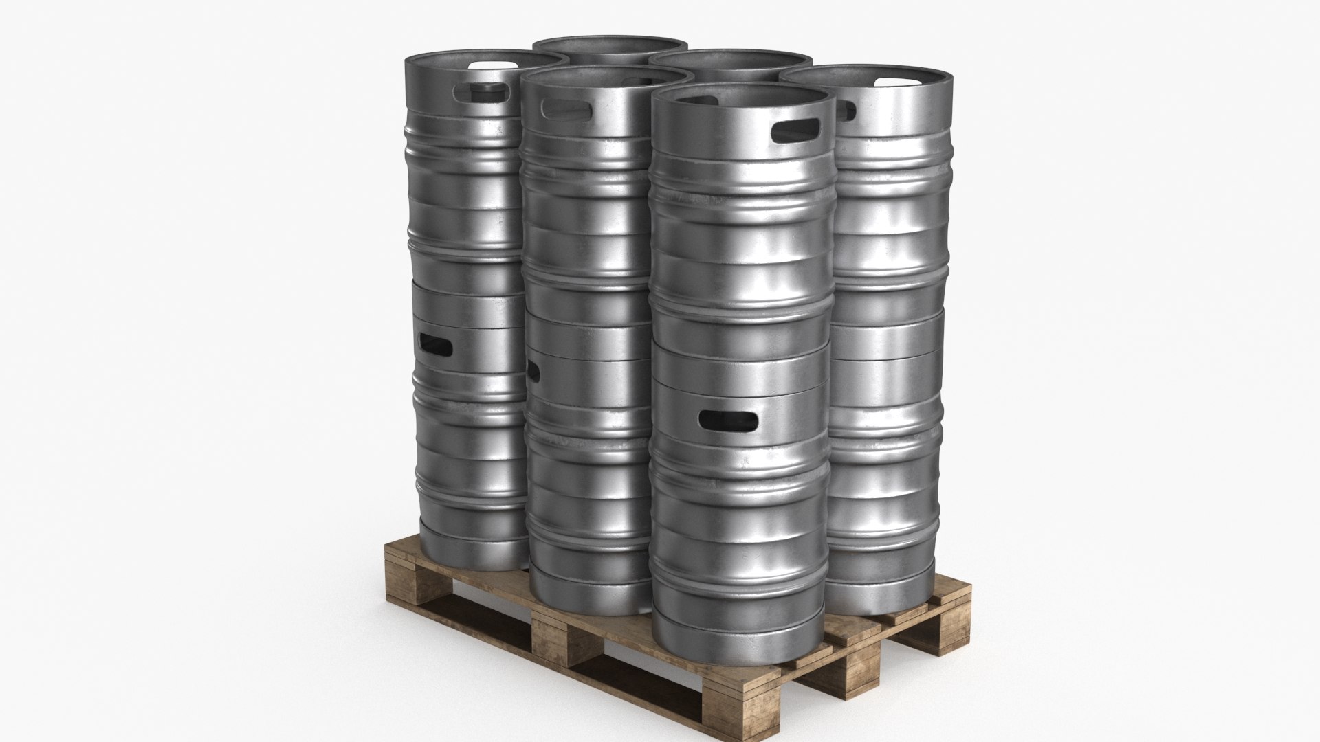 Pallets Of Beer Kegs 3D - TurboSquid 2055382