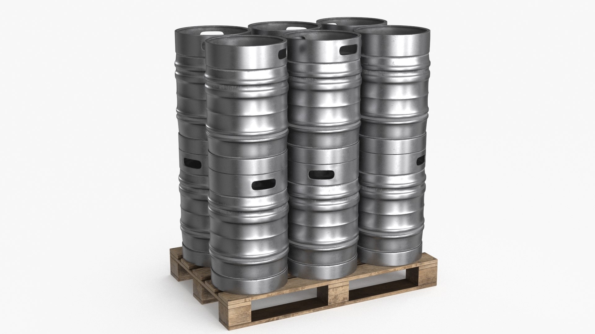 Pallets Of Beer Kegs 3D - TurboSquid 2055382