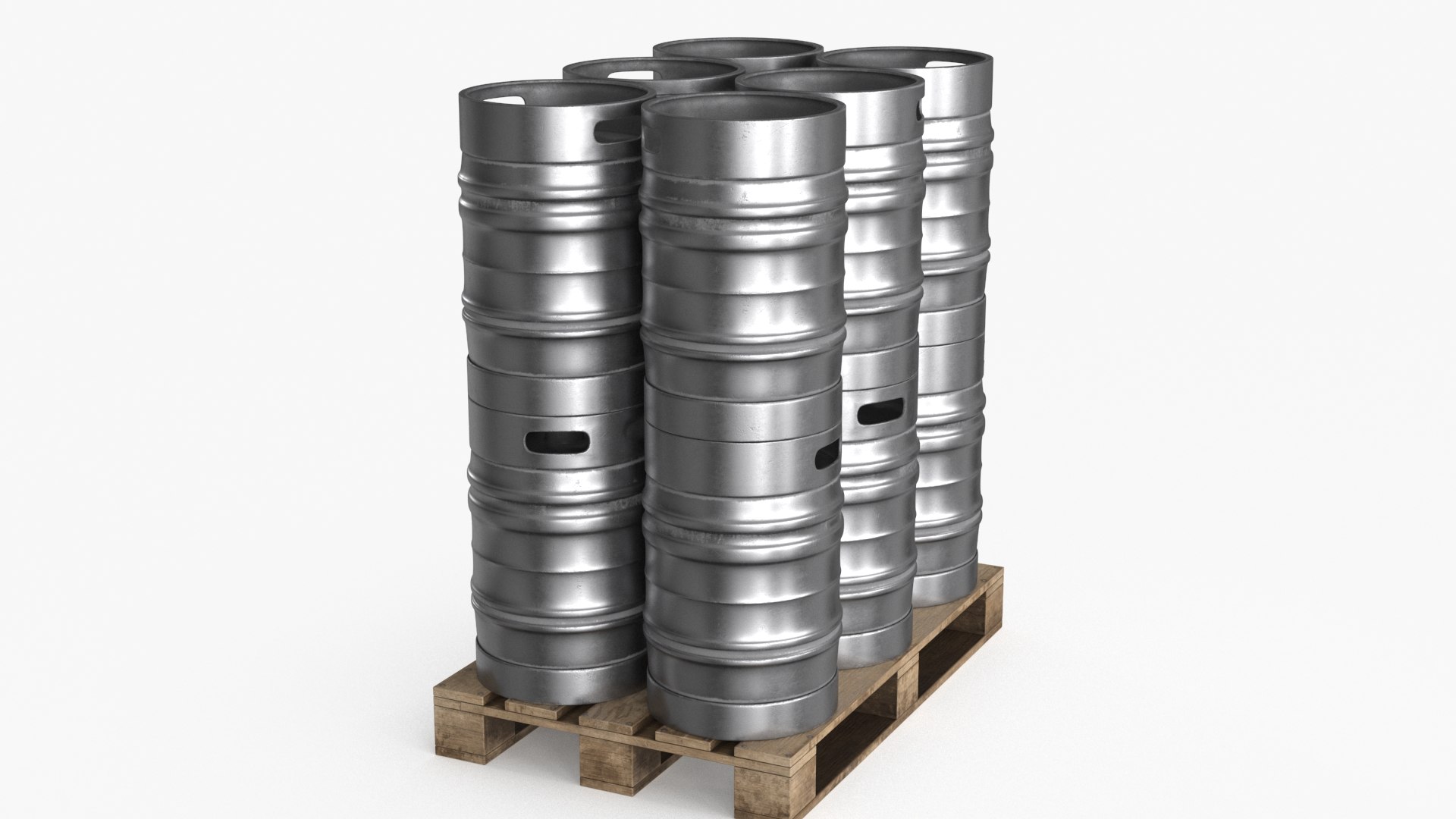 Pallets Of Beer Kegs 3D - TurboSquid 2055382
